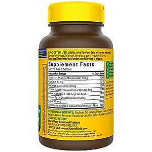 Nature Made Super B Energy Complex, Dietary Supplement for Brain Cell Function Support, 160 Softgels, 160 Day Supply