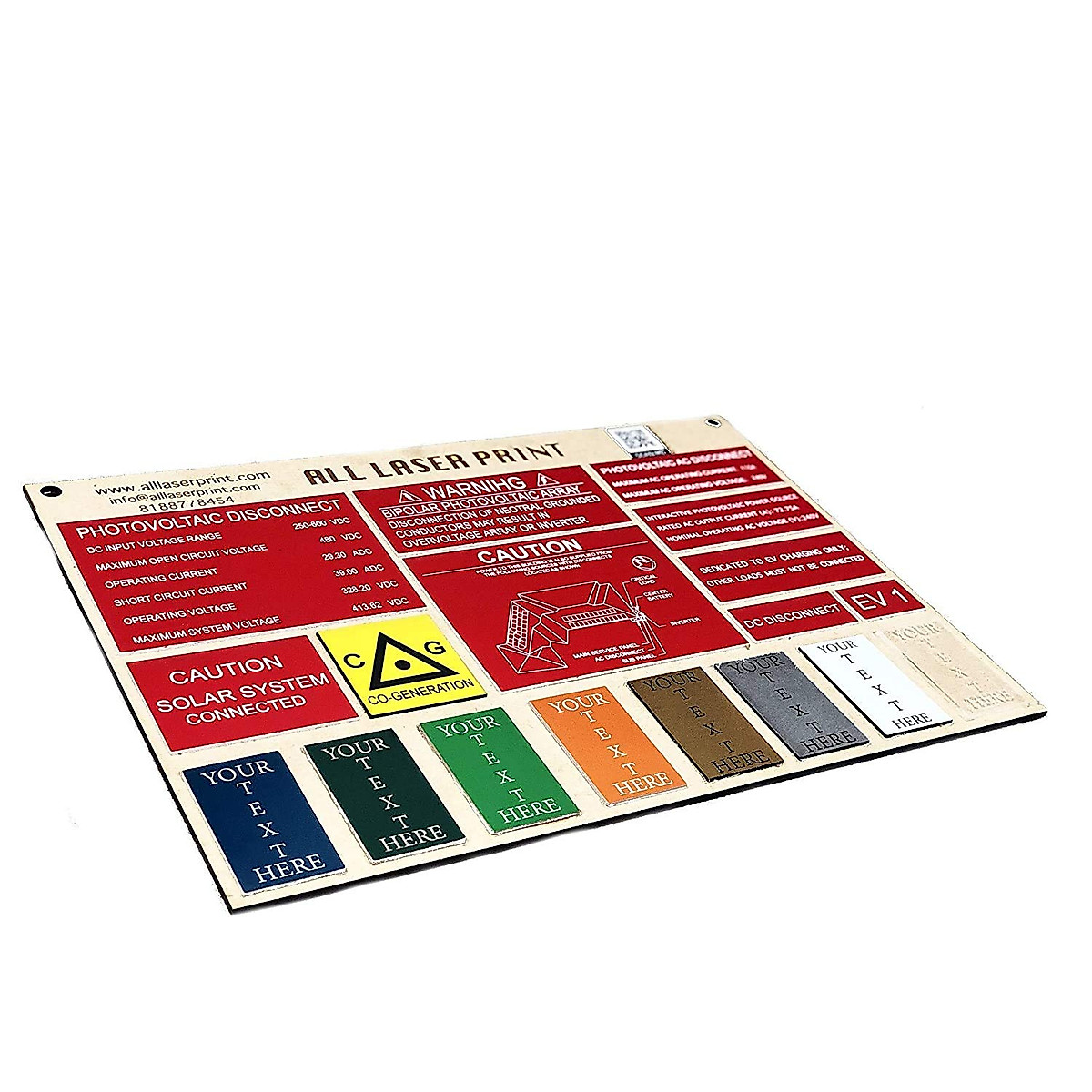 Solar Placard Custom Solar map Laser Engraved Placard with red Background and White Lettering 8" X 8"