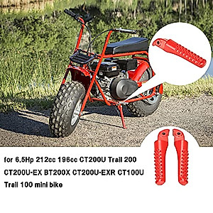 GREHUA Foot Pegs Footrest Bracket Set Assembly Kit for 6.5Hp 212cc 196cc Coleman BT200X CT200U-EX CT200U-EXR CT200U Trail 200 CT100U Trail 100 Powersports Motor Mini Bike Parts Left Right 2 pack Red