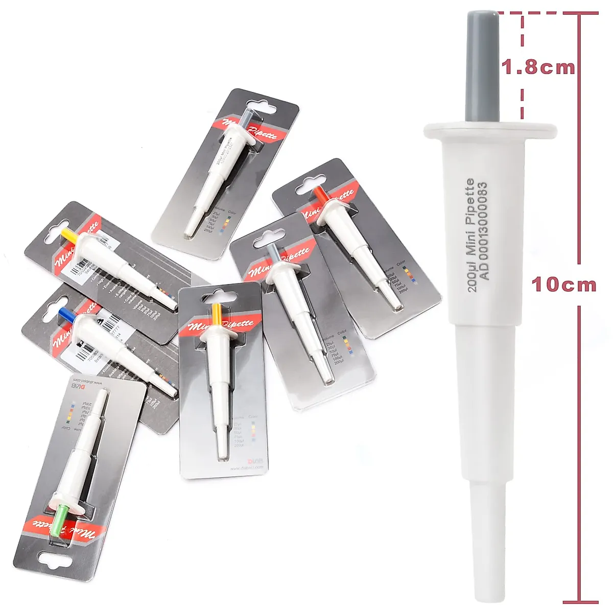 ONiLAB Mini Fixed Volume Pipette Manual Single Channel Pipettor, Laboratory Micro Pipette ，Micropipette Volume 200μl Gray