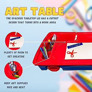 Back Bay Play Under Bed Storage Toy Organizer bin & Kids Sandbox with Cover, Toy Storage Sensory Toys for Toddlers 1-3 and up (Blue)