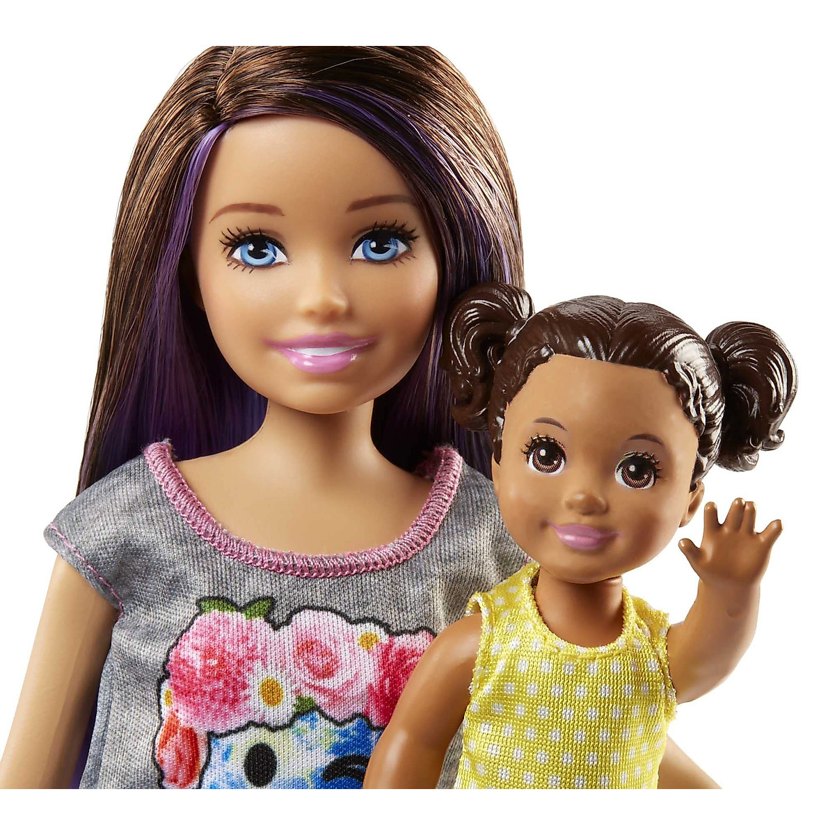 Barbie Skipper Babysitters Inc 2 Dolls & Accessories, Set with Brunette Skipper Doll, Small Doll & Bouncy Stroller (Amazon Exclusive)
