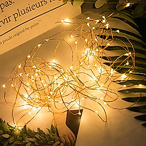 Fairy Lights Plug in, 100Ft 300LED Waterproof Firefly Lights on Copper Wire - UL Adaptor Included, Starry String Lights for Wedding Indoor Outdoor Christmas Patio Garden Decoration, Warm White