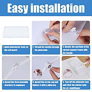 VIOKKO Air Conditioner Deflector for Window Units, Universal Adjustable Air Conditioning Deflector Anti-Wind Baffles Anti Direct Blowing Windshield Wind Guide, 20.83"x10.61" Freely Cut, White