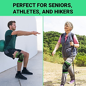 CARESOLE Circa Knee Sleeve - (x2) Large Compression Knee Sleeves for Men and Women | Knee Compression Brace for Tired and Achy Knees | Comfortable, Lightweight Knee Sleeves Running and Sports