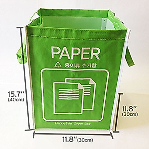 Recycle Bin Separate Recycle Bag Waste Baskets Compartment Container with Inner Frame (3 Bins + 3 Inner Frames) by Happy Sale