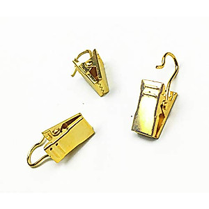 Hyamass 50pcs Metal Hook Clips Hanging Curtain Clip Hanger Wire Holder Home Decoration, Photos, Art Craft Display (Light Gold)