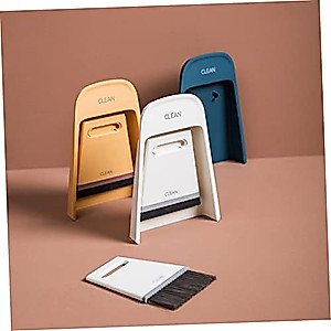 BCOATH 1 Set Cleaning Tools Mini Soft Bristle Broom Cage Cleaner Cleaning Brush Countertop Broom Dustpan Broom and Dustpan Small Dustpan Brush Pan Handled Household Cleaning Supplies Blue