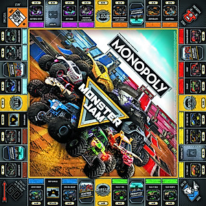 Monopoly: Monster Jam | Buy, Sell, Trade Iconic Trucks Including Grave Digger, Max-D, El Toro Loco, Dragon’s Breath | Classic Game | Officially-Licensed Monster Jam Merchandise