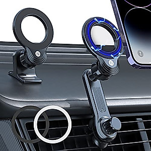 ZEEHOO Compatible with MagSafe Car Mount, Magnetic Phone Holder for Car [12 Strongest Magnets], Magnetic Car Vent Phone Mount [Non-Blocking&360 Rotation] for iPhone 14 13 12 Pro Max Mini & All Phones