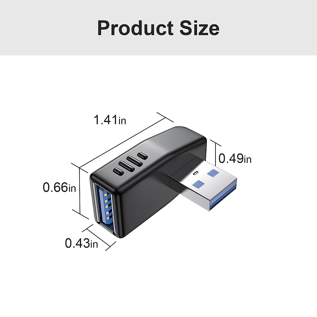 Oxsubor USB 3.0 Adapter 90 Degree Male to Female Coupler Connector Plug Left Right Up Down Angle (USB 3.0 Adapter Right 2PCS)