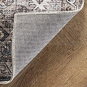 nuLOOM Gracie Distressed Medallion Machine Washable Area Rug, 8' x 10', Peach