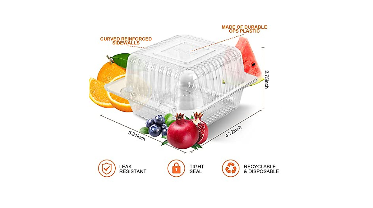 WANBAO 200 PCS Clear Takeout Containers for Desserts