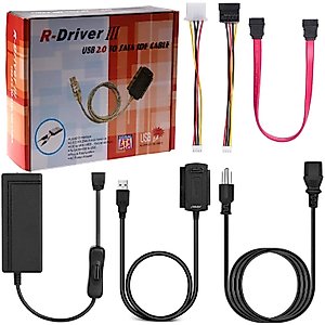 SANOXY A12940 SATA/PATA/IDE Drive to USB 2.0 Adapter Converter Cable Set