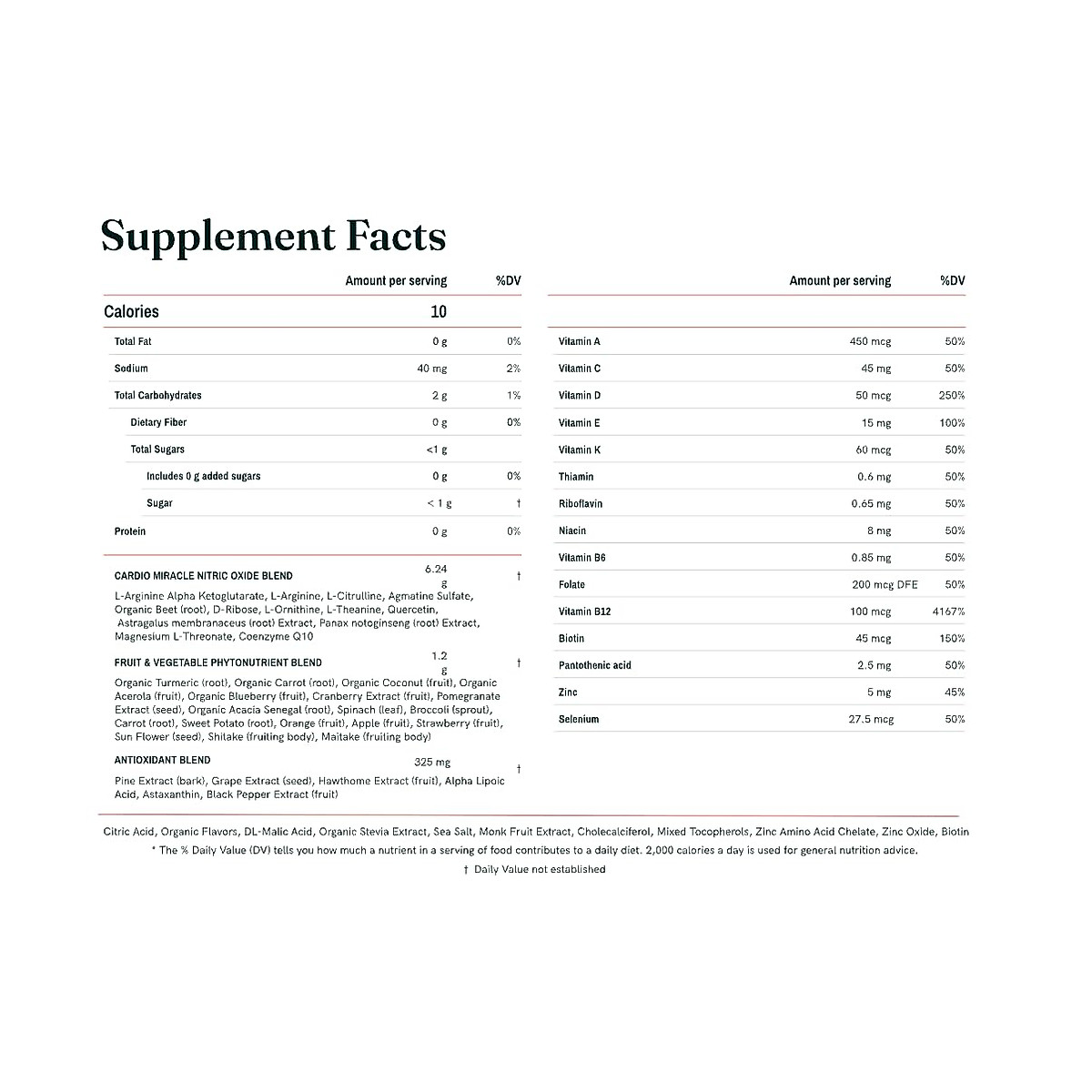 Cardio Miracle - The Complete Nitric Oxide Solution - Nutritional Heart Healthy L-Arginine and Organic Beetroot Drink Mix, 90 Serving Canister