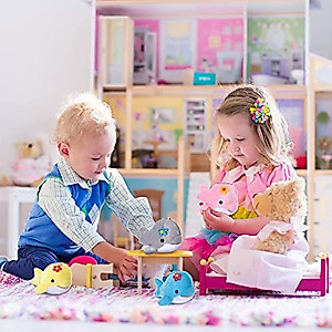 Zomiboo 12 Pcs Mini Animal Plush Toys Dolphin Stuffed Animals Sea Turtle Stuffed Animals Small Tiny Ocean Mini Plush Toys for Keychain Decoration Baby Xmas Bag Fillers Stocking Stuffs (Dolphin)