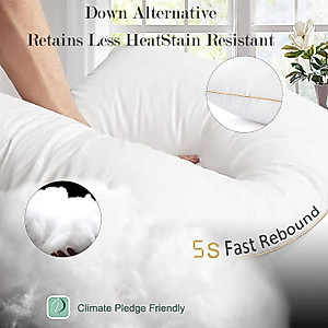 Pillows Queen Size Set of 2, Luxury Hotel Quality Pillows, Premium Soft Down Alternative Pillows for Bed, Comfortable and Supportive Pillows for Back, Stomach or Side Sleepers