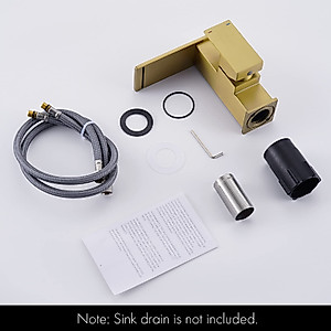 KES Black Bathroom Faucet, Waterfall Faucet for Bathroom Sink One Handle, Single Hole Bathroom Faucet, SUS304 Stainless Steel, Matte Black, L3205LF-BK