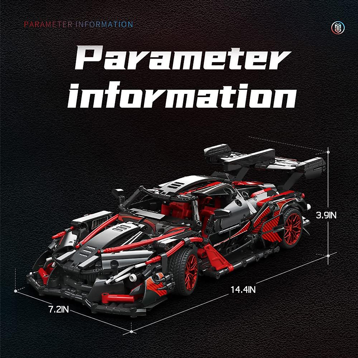 Mesiondy Adults Challenging Racing Car Building Blocks Kit，1:14 1391 Pieces Car Model Building Set DIY Toys for Boys Age 12 13 14 15 16