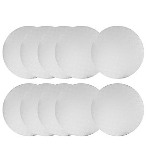 O'CREME White Wraparound Cake Pastry Round Drum Board 1/4 Inch Thick, 12 Inch Diameter - Pack of 10