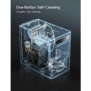 HiCOZY Ice Maker Countertop,Ice in 6 Mins, 24 lbs/Day, Portable & Compact Gift with Self-Cleaning,for Apartment/Under Cabinet/Kitchen/Office/Camping/RV/Home Bar （Light Black）