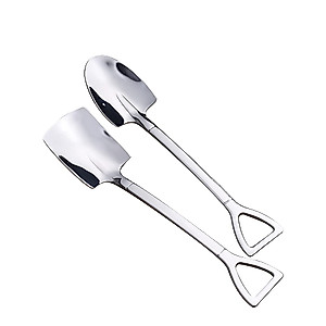 coffee spoon dessert spoon,tea spoon,portable soup spoon,ice cream scoop,yogurt spoon cake spoon,silverware stirring mini gift bag,stainless steel shovel fruit spoon 2 piece