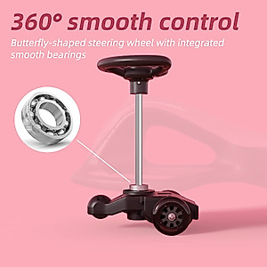 Glaf Electric Wiggle Car Ride On Toys for Kids 3+ Years Old Electric Vehicles for Toddler Boys Girls with Rechargable Battery Powered Pedal Anti-Rollover Wheels with Lights (Pink)