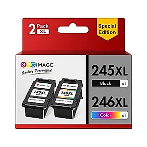 GPC Image Ink Cartridge Replacement for Canon PG-245XL CL-246XL PG-243 CL-244 245 246 Compatible with MX492 MX490 MG2420 MG2522 MG2920 TS3320 TR4520 TR4522 Printer Tray (1 Black,1 Tri-Color)