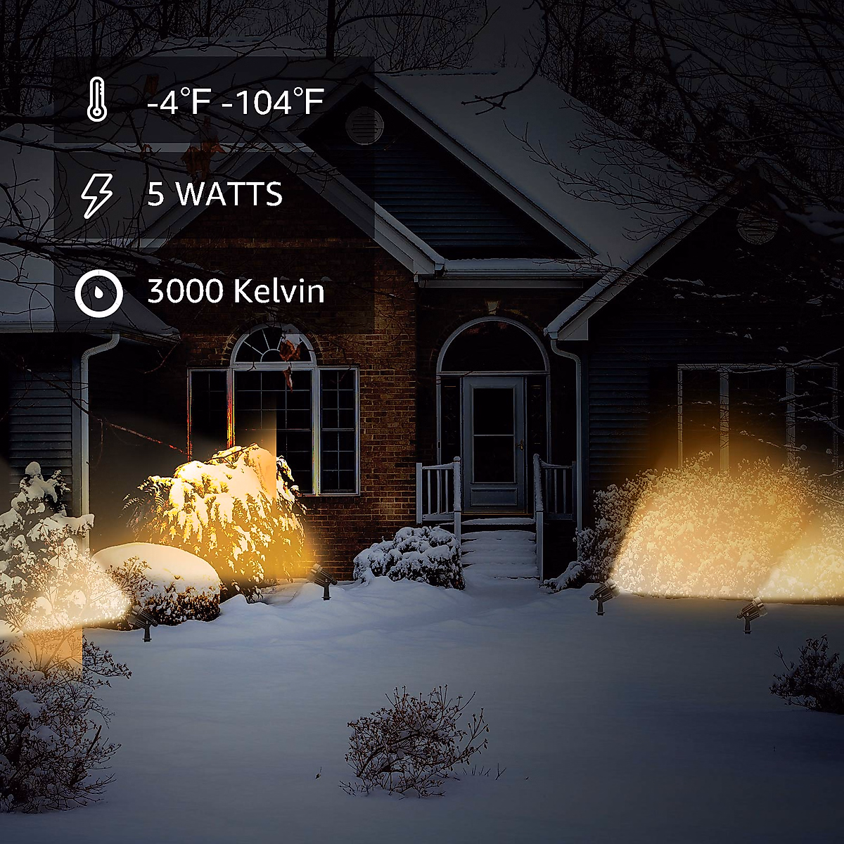 Yard Spot Lights Outdoor Landscape Lights, 5W 3000K COB Bright Spotlights Rain-Proof Garden Lights Walls Trees Flags Lawn Decorative Lamp Outdoor Spotlights with Spike Stand, Warm White, 1 Pack