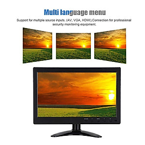 Tosuny 1080P Portable HDMI Monitor, 10.1-Inch HD 16:9 LCD Screen Dual Speakers Computer Monitor Display with HDMI/VGA/BNC/AV/USB(US Plug)