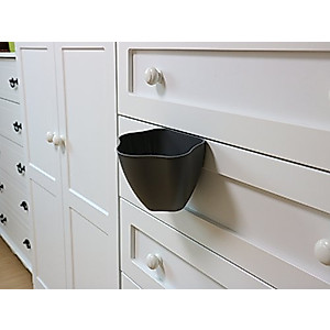 NEED&NEED Kitchen Sink Garbage Basket Multi-Functional Hanging Trash Can Scraps Containers Organizer Countertop Basket Ivory & Black (Pack of 2)