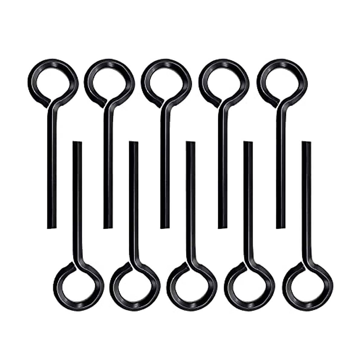 Aienxn 10pcs Black 5/32 inch Standard Hex Dogging Key with Full Loop, Metal Allen Wrench Door Key for Push Bar Panic Exit Device Q-O-046-BK-5/32