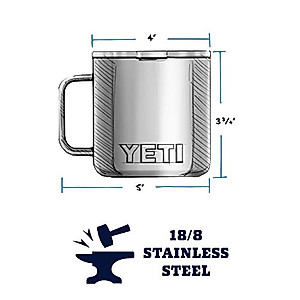 YETI Rambler 14 oz Stainless Steel Vacuum Insulated Mug with Lid, Black