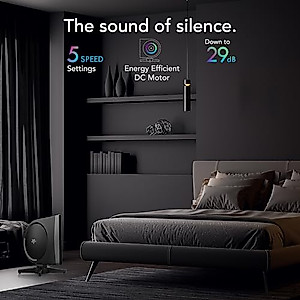 Vornado STRATA Compact Oscillating Fan with Remote, 19 Inch, High Velocity Air Circulator, Quiet Powerful Fan, 5 Speeds, Touch Control, Black