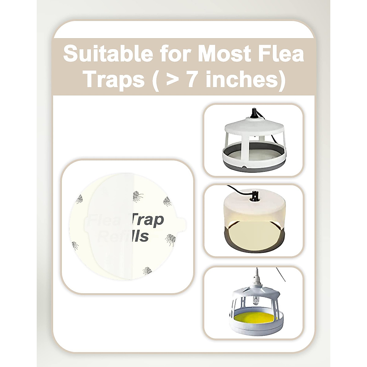 20 Pack Flea Trap Refill Discs Replacement Glue Boards, 7.1" Sticky Pads for Most Models Flea Bed Bug Traps for Inside Your Home