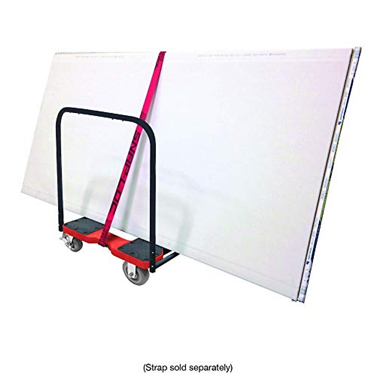 SNAP-LOC 1800 LB Super-Duty Panel CART Dolly RED with Steel Frame, 6 inch Casters, Panel Bars and Optional E-Strap Attachment