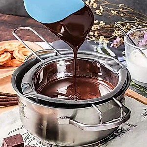 [New Upgrade] Stainless Steel Double Boiler Pot 600ML for Melting Chocolate, Butter, and Candle Making - 18/8 Steel Universal Insert