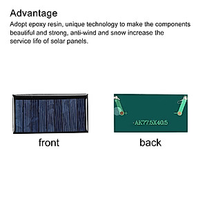 MECCANIXITY Mini Solar Panel Cell 4.5V 80mA 0.36W 77.5mm x 40.5mm for DIY Electric Power Project Pack of 2