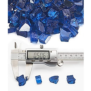 NUPICK 20 Pound Fire Glass, 1/2 Inch Reflective Fire Glass, Fit with Fire Pit Glass and Fireplace Glass, Blue