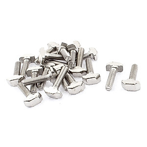 Qtqgoitem M6 x 25mm T Slot Drop-in Stud Sliding Bolt Screw 20pcs Silver Tone (model: 216 83b cfd 7ee ee4)