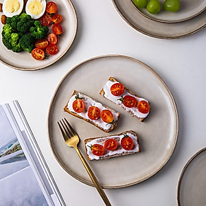 AmorArc Ceramic Dinnerware Sets,Handmade Reactive Glaze Plates and Bowls Set,Highly Chip and Crack Resistant | Dishwasher & Microwave Safe Dishes Set,Service for 8 (24pc)