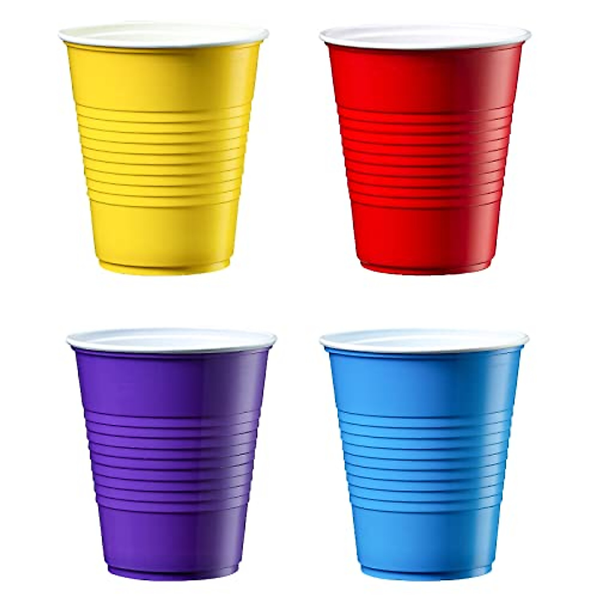 Comfy Package [240 Pack 12 oz. Disposable Party Plastic Cups - Assorted Colors Drinking Cups
