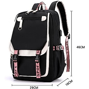 YJYK Girl's Backpack, Students Causal Laptop Backpack Lightweight Water Resistant Bookbag College Daypack for School11.8 x 8.26 x 17.7 Inch