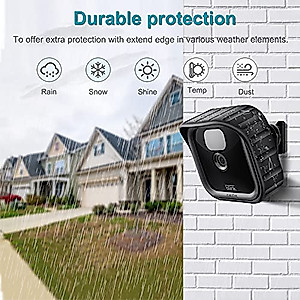 CaseBot Silicone Case for All-New Blink Outdoor Camera - [3-Pack] Weatherproof Camouflaged Skin Cover with Hat Brim for Blink Outdoor Indoor Home Security System, Black