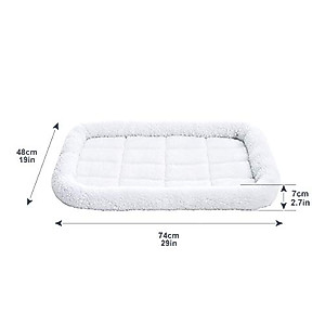 Amazon Basics 29-Inch Padded Pet Bolster Bed, White, 29.13"L x 18.9"W x 2.76"H