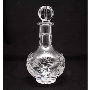 Vodka Set Russian Cut Crystal 12 Oz Carafe Decanter & 6 Crystal Shot Glasses 35 Ml 1.2 Oz