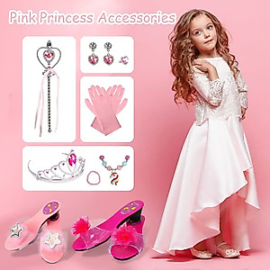 Princess Dress Up Girls Toys, Toddlers Pretend Play, Little Girls Role Play, Kids Jewelry, Princess Accessories Shoes, Girl Toys Age 3 4, Girls Gifts, Birthday Gifts for 3 4 Year Old Girls