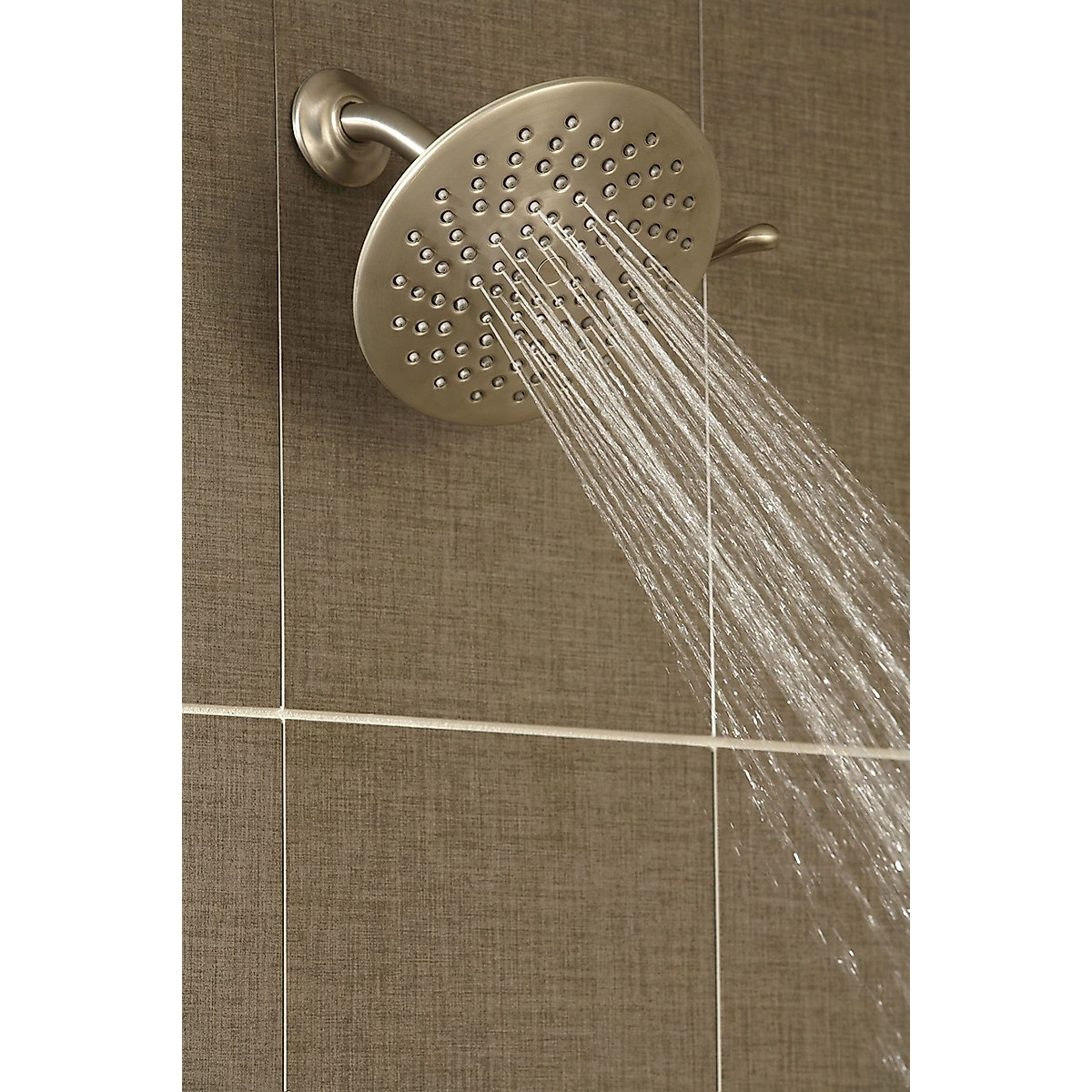 Moen Velocity Brushed Nickel Two-Function Rainshower 8-Inch Shower Head with Immersion Technology for a High-Pressure Rinse, S6320BN