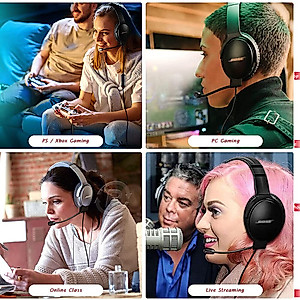 Koffmon QC45 Gaming Mic, Headphones Replacement Boom Microphone Audio Cable Volume Control with Mute Switch for PC, Laptop, PS4, PS5, Xbox One Controller