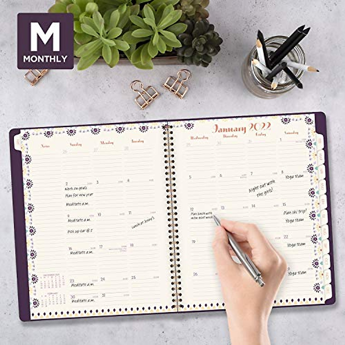 Cambridge 2022 Weekly & Monthly Appointment Book & Planner by Cambridge, 8-1/2" x 11", Large, Sundance, Purple (5051-905)